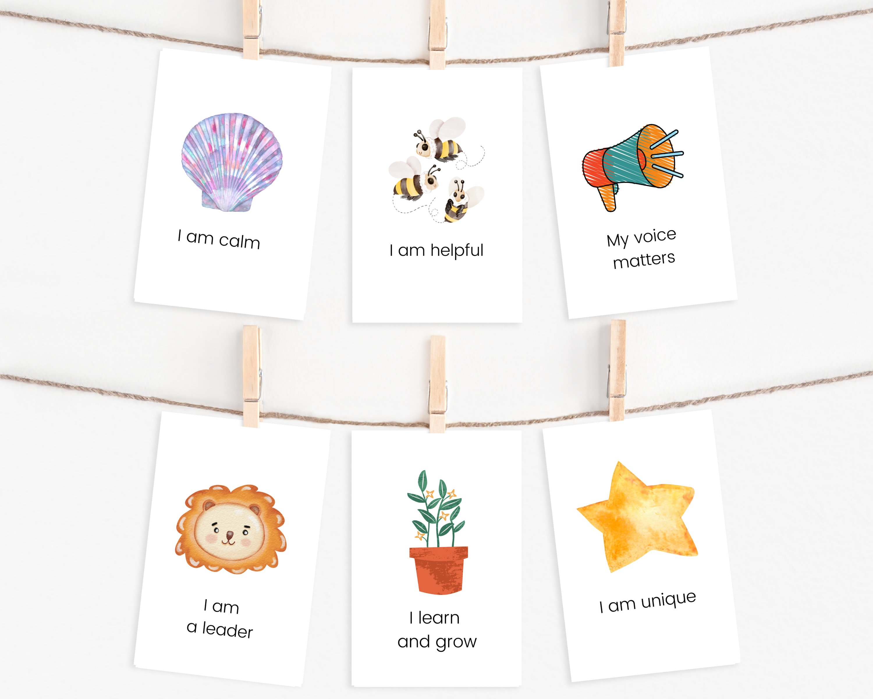 22 Affirmation Cards for Kids Printable, Positive Affirmation Cards ...