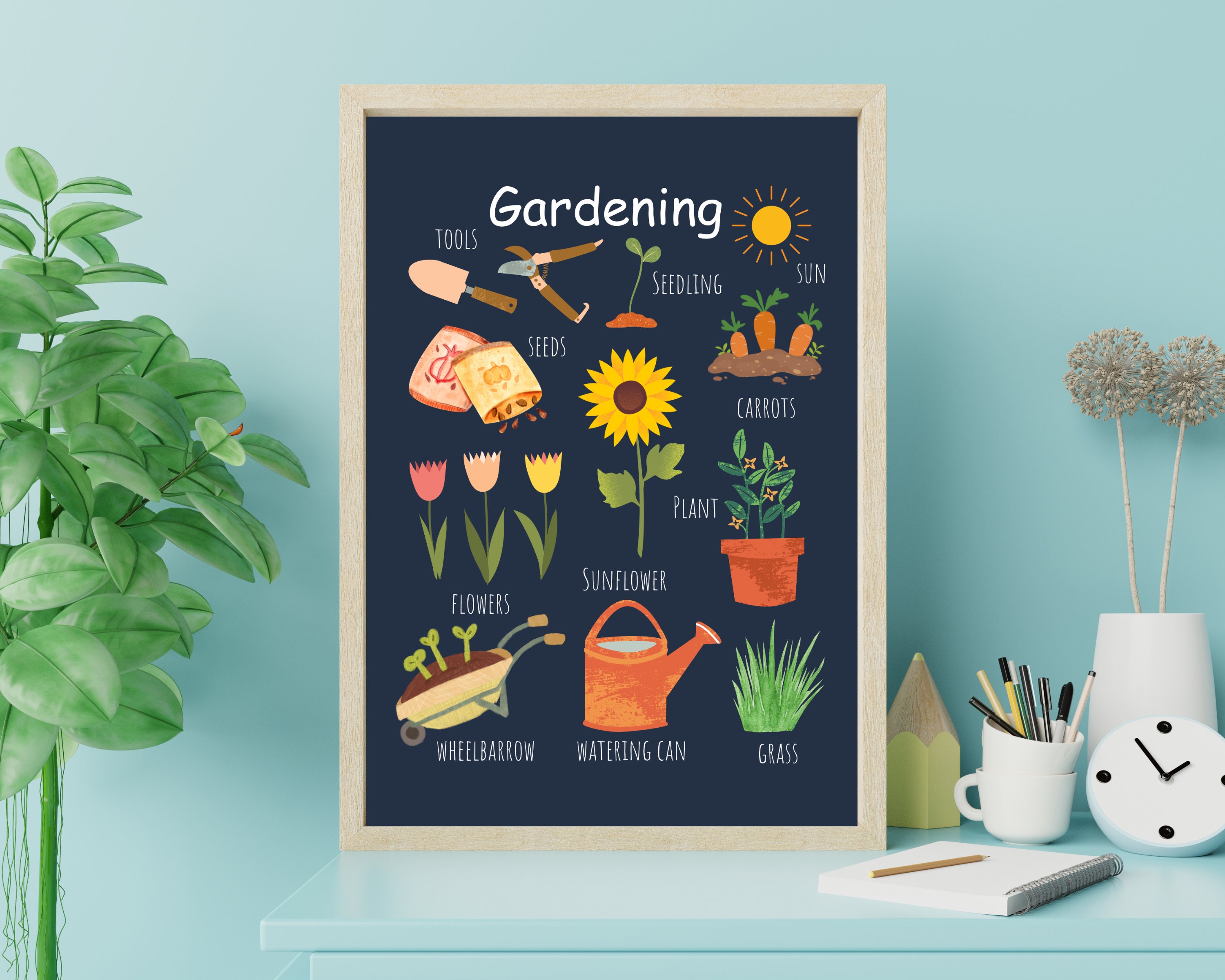 Gardening Kids Poster, Nursery Garden Printable Wall Art, Nature ...