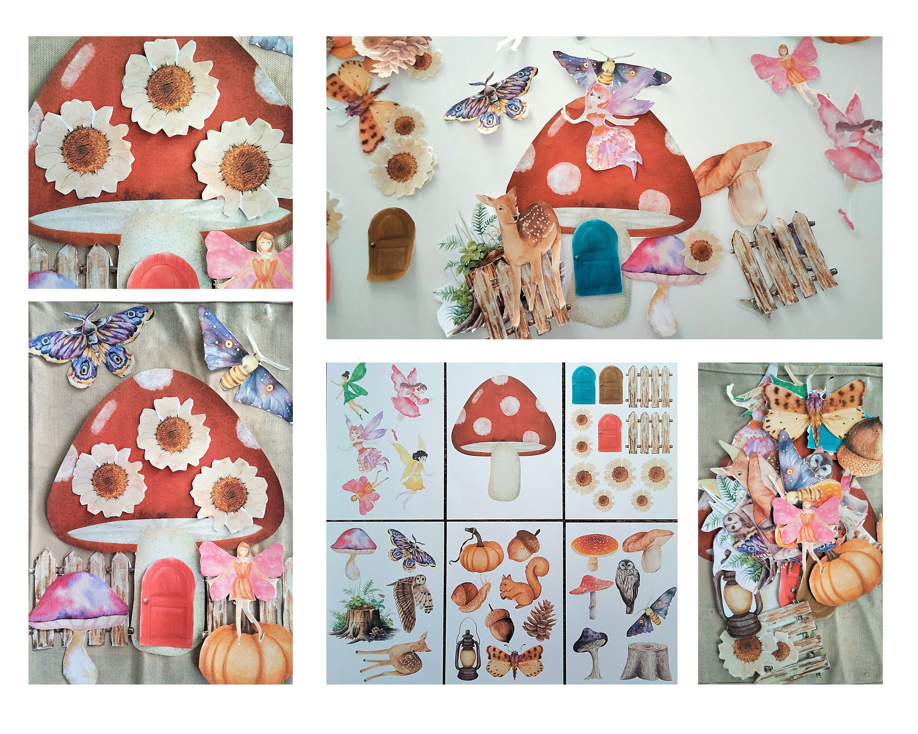 Mushroom House Printable Play Set, Fairy House Pretend Play, Paper ...