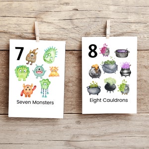 Halloween Number Flashcards 1-10 Printable, Preschool Classroom ...