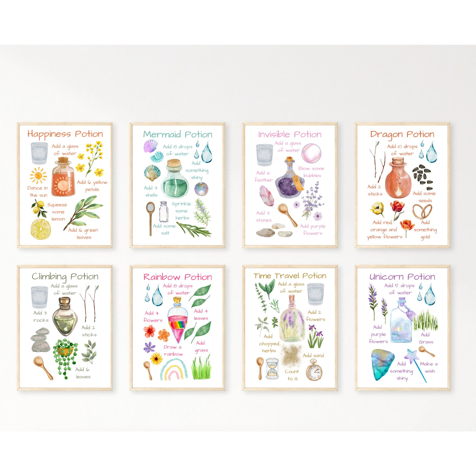 Printable Mud Kitchen Recipe Cards, Magic Fairy Potion Cards ...