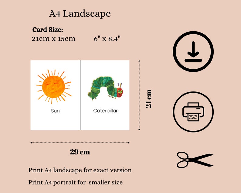 The Very Hungry Caterpillar Flashcards, Homeschool Montessori ...