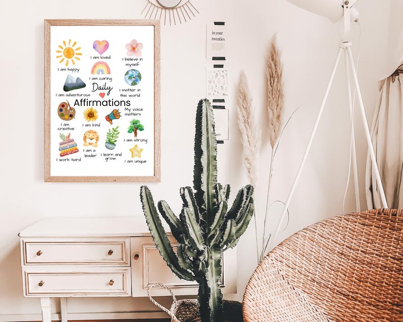 Kids Affirmation Poster, Watercolor Illustrations (digital Download) - Etsy