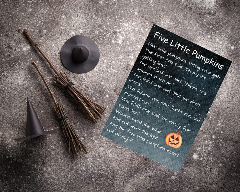 Five Little Pumpkins Activity Set, Fall Rhyme, Pumpkin Song, Halloween ...
