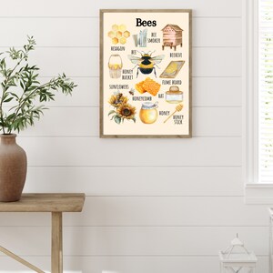 Bee Educational Poster, Nature Learning Poster, Montessori, Homeschool ...