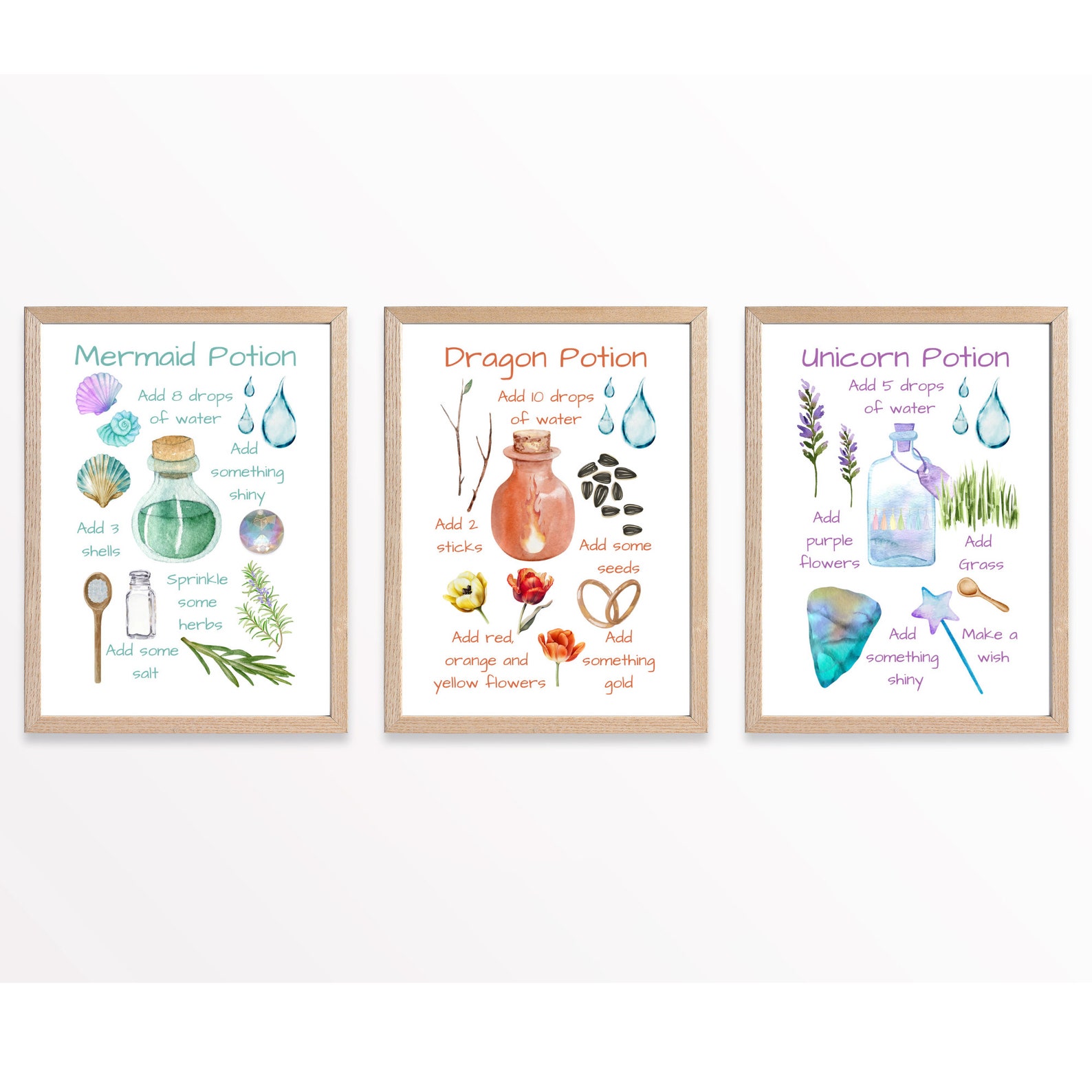 Printable Mud Kitchen Recipe Cards, Magic Fairy Potion Cards ...