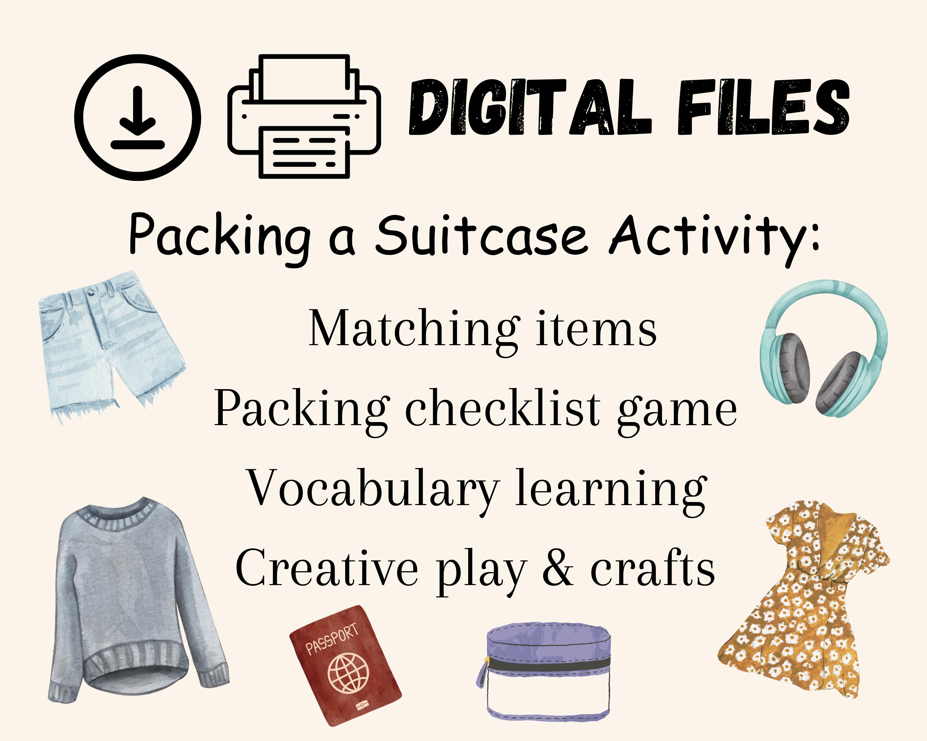 Pack A Suitcase Activity, Sorting Clothes Activity, Packing Checklist ...