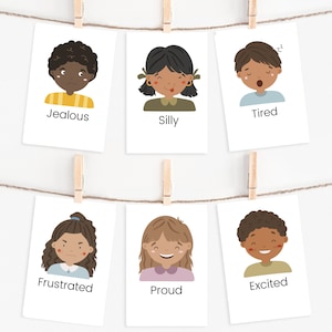16 Feelings Flashcards, Homeschool Montessori Flashcards, Feelings ...