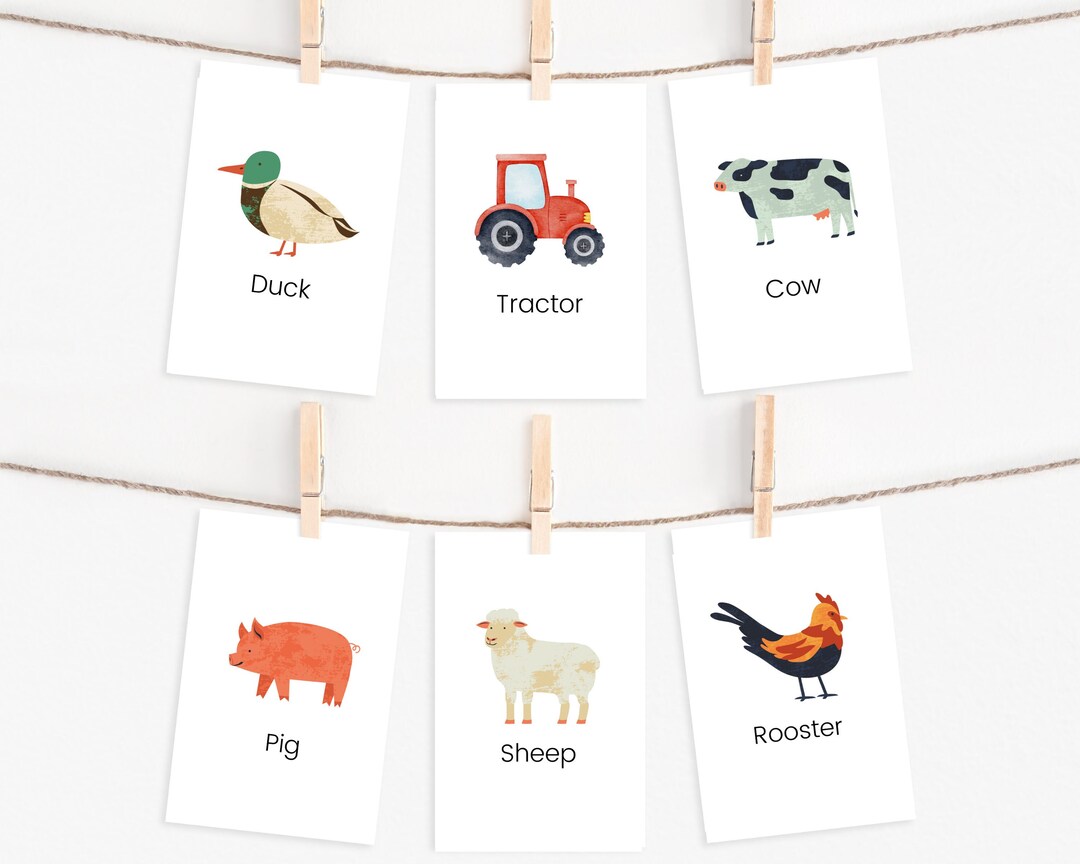 26 Farm Animals Flashcards Farm Life INSTANT DOWNLOAD - Etsy