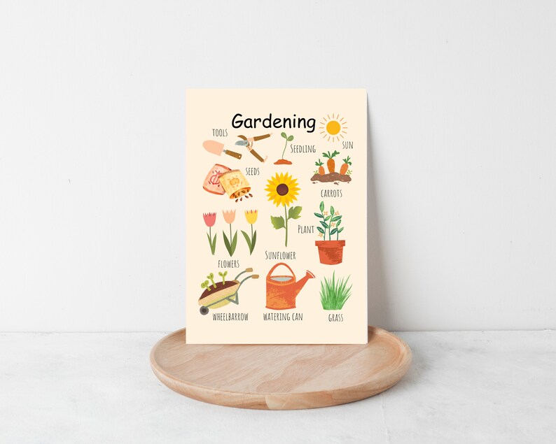 Gardening Kids Poster, Nursery Garden Printable Wall Art, Nature ...