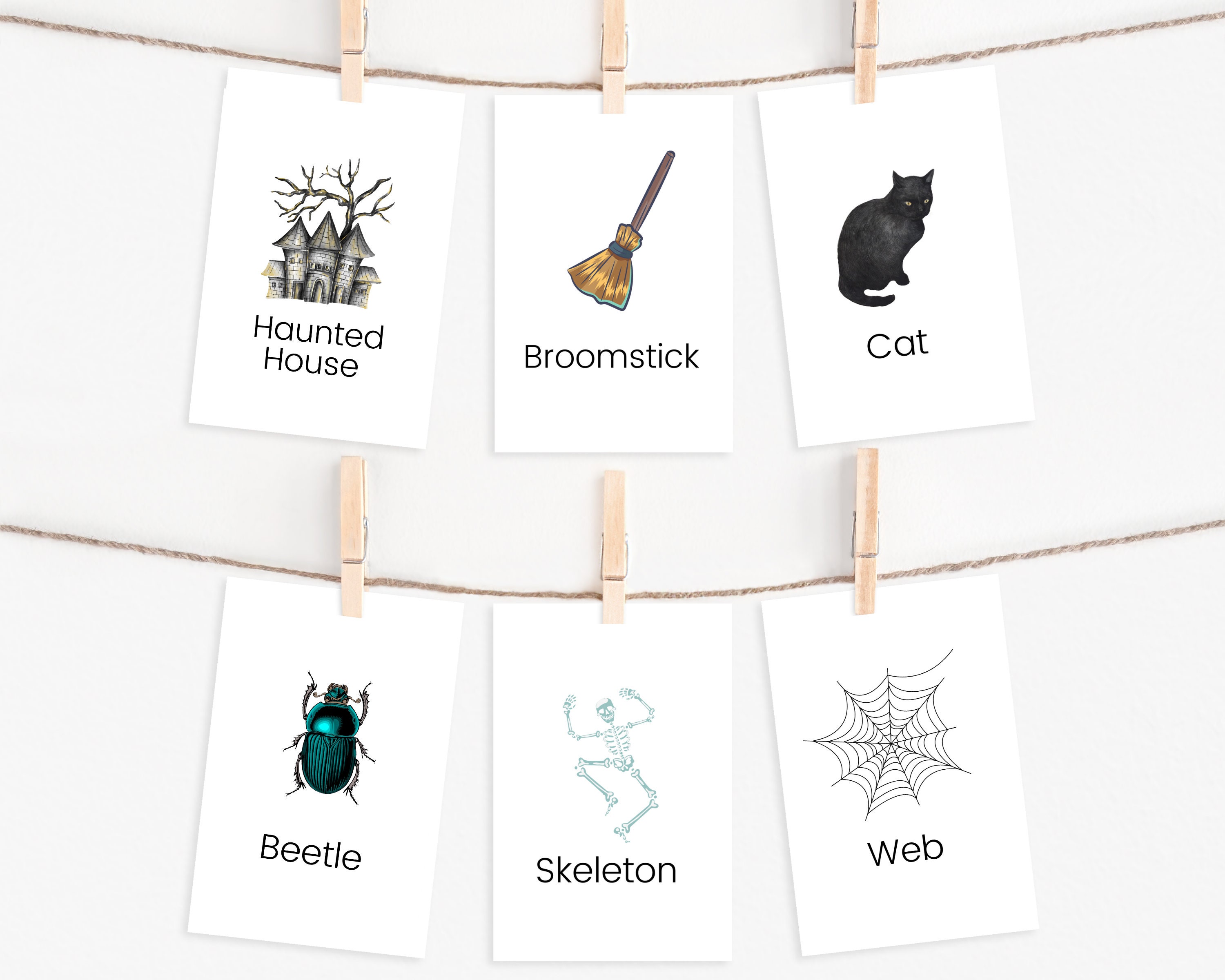 18 Autumn Flashcards, Fall Flashcards Bundle, 20 Halloween Flashcards ...