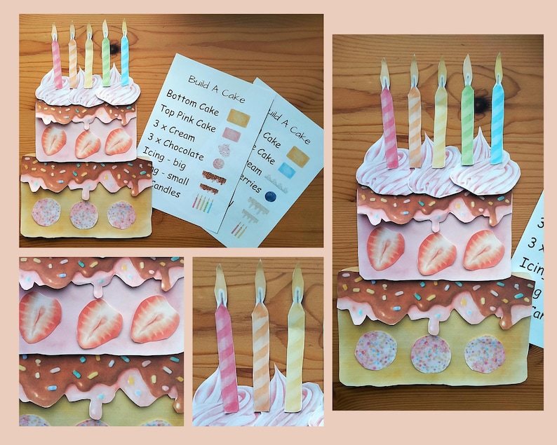 Build A Cake Paper Craft Activity, Montessori Printable (digital ...