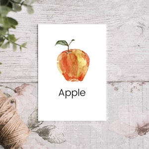 24 Fruit Flashcards, Montessori Flashcards, Food Cards, INSTANT ...