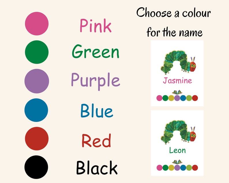 The Very Hungry Caterpillar Printable Wall Art, Personalised Nursery ...