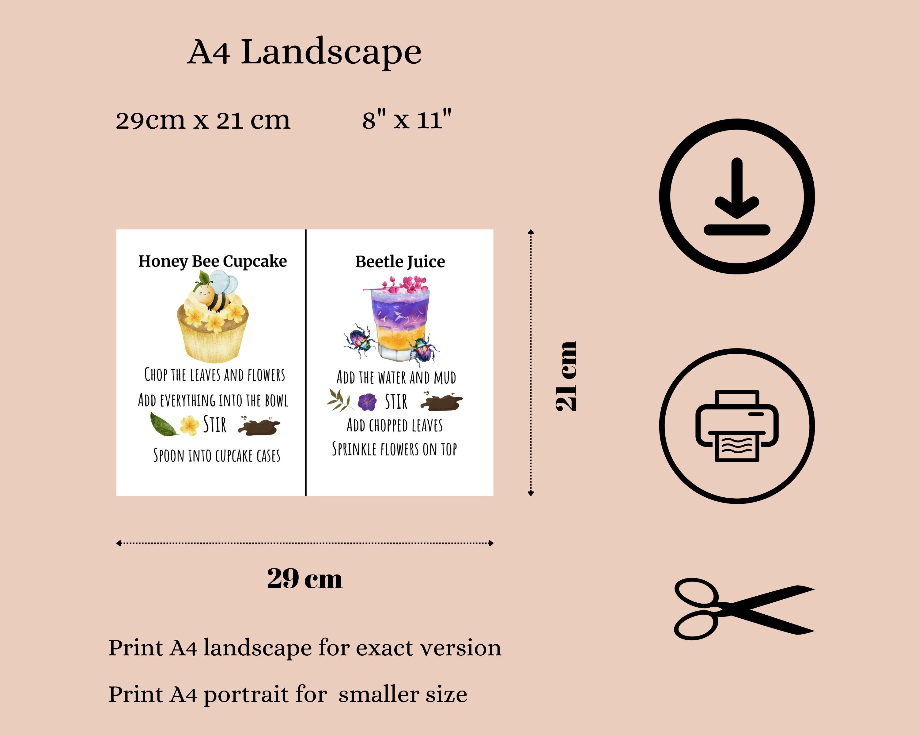 Printable Mud Kitchen Recipe Cards, Ingredient Cards, Bugs,insects ...