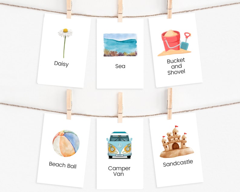 32 Summer Flashcards Seasons Beach INSTANT DOWNLOAD Nature - Etsy