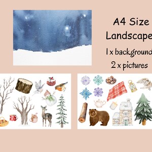 Winter Play Set, Paper Winter Forest, Christmas Pretend Play, Paper ...