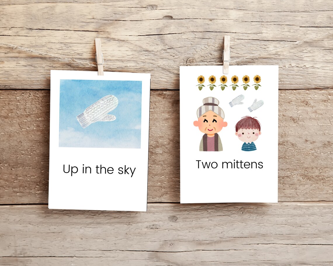 Mitten Story Flash Cards, Homeschool Printable (PDF) - Etsy
