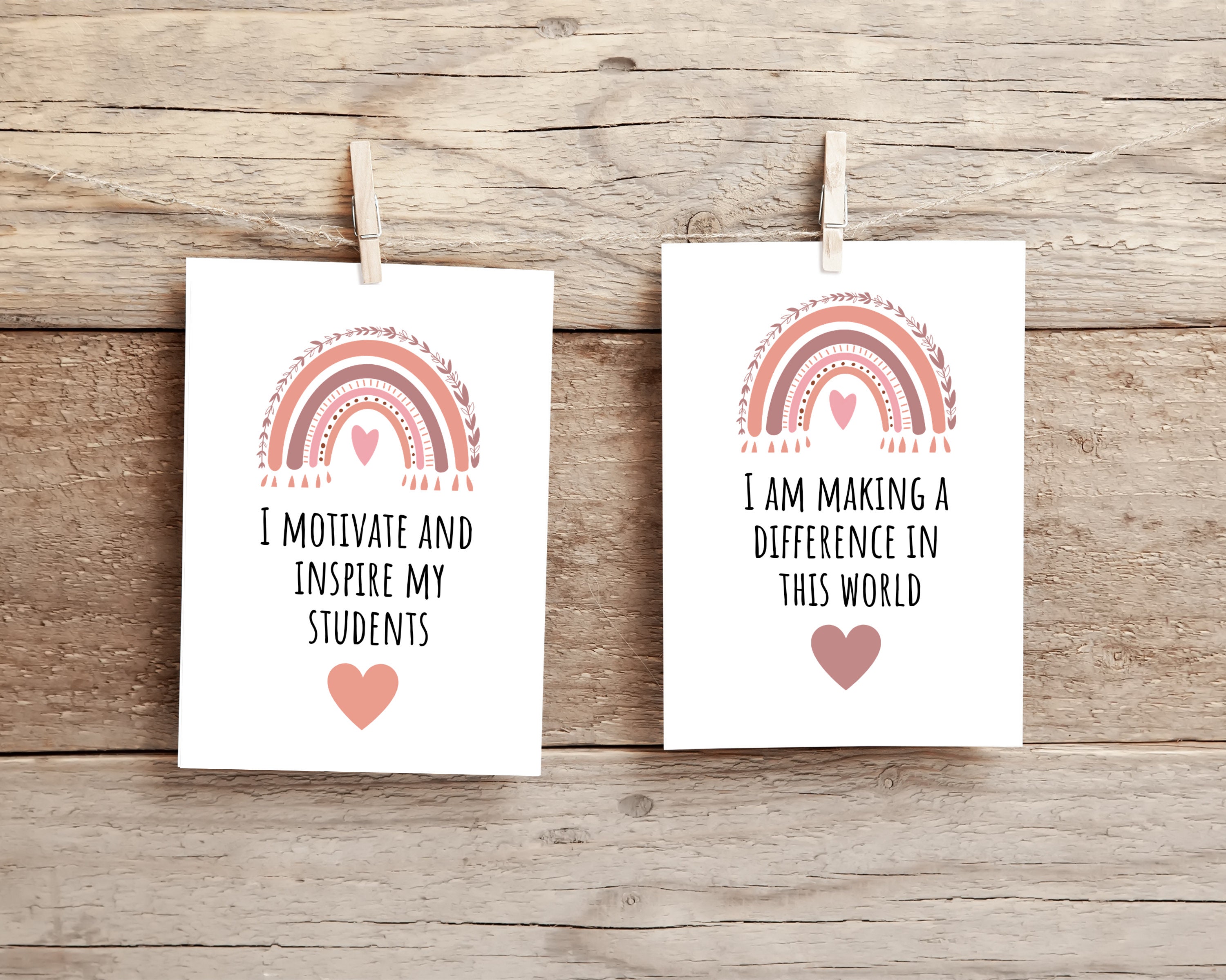 Teacher Affirmation Cards, Set of 20 Printable Affirmation Cards ...