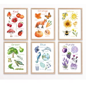 Nature Colors Posters, Printable Wall Art, Classroom Learning Posters ...