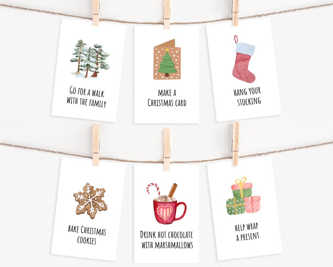 28 Printable Advent Calendar Cards, Kids Family Advent Activity Cards ...
