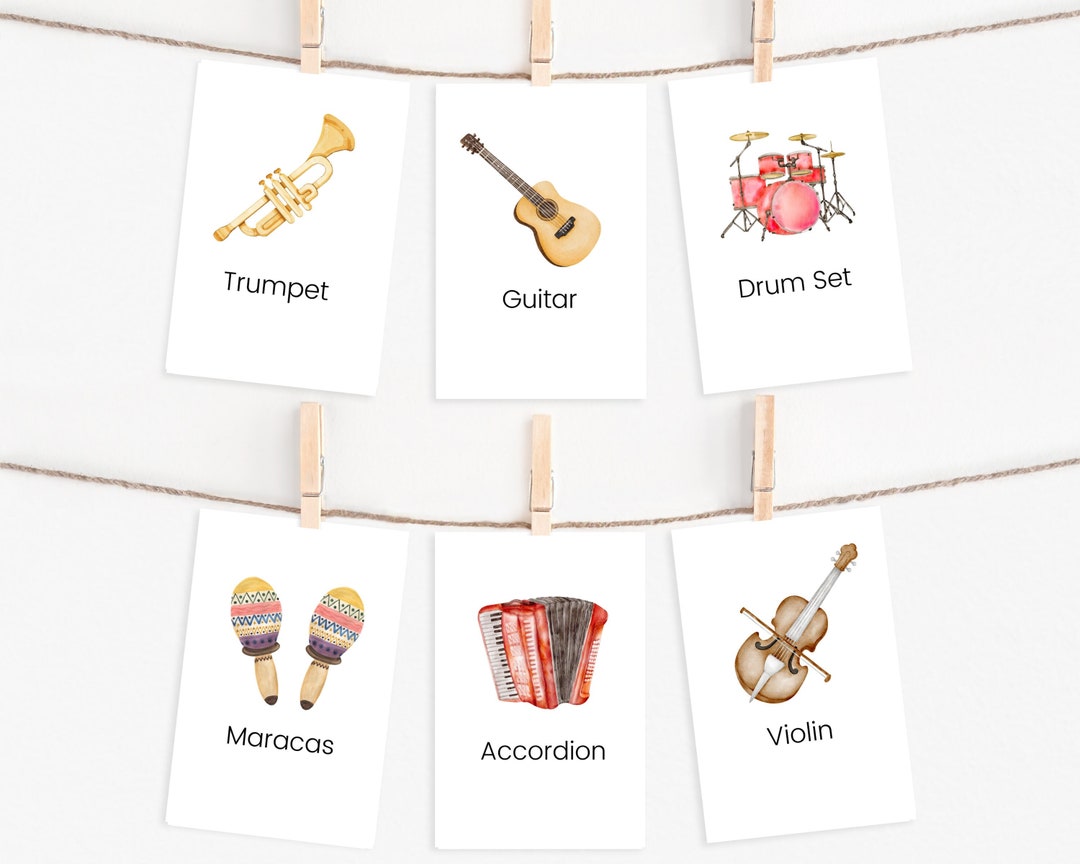 Musical Instruments Flashcards, Montessori Homeschool Printable (PDF ...