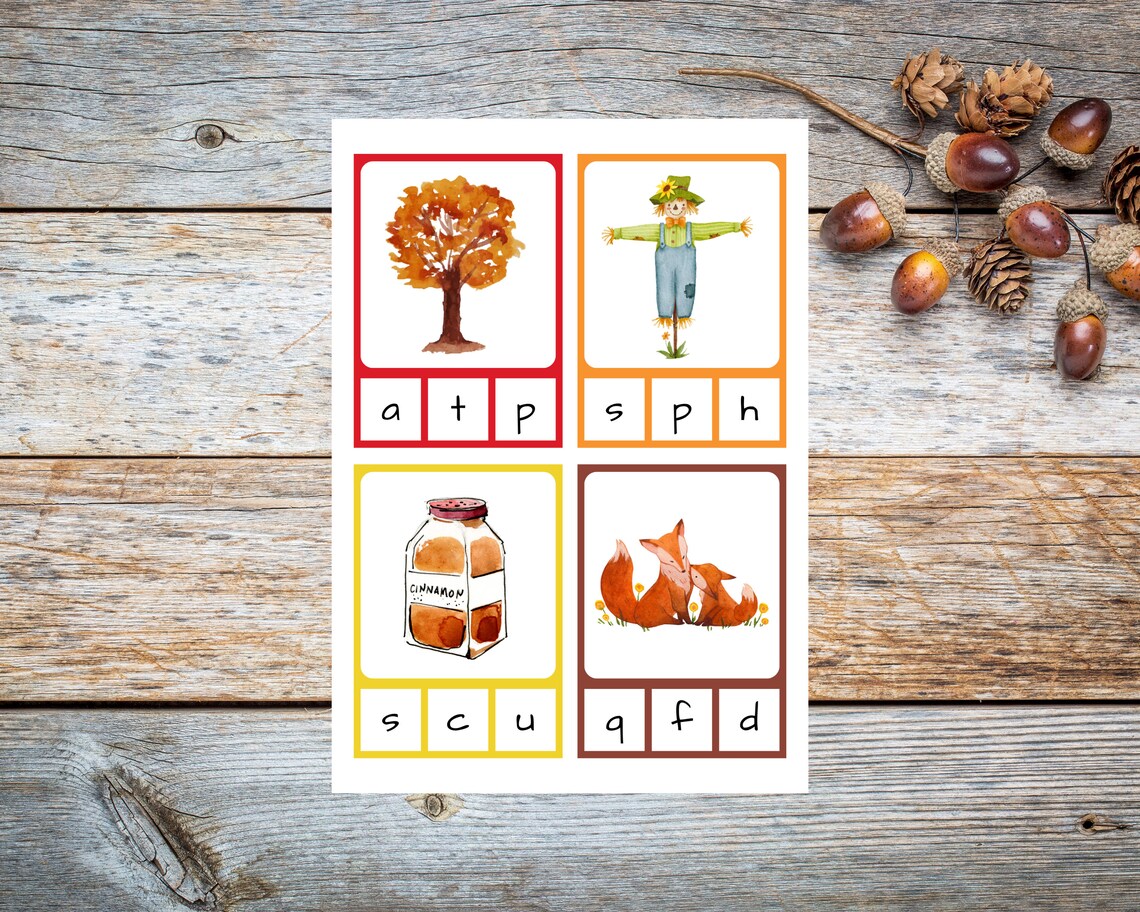 Fall Beginning Sounds Clip Cards: Autumn Phonics Activity (PDF Download ...