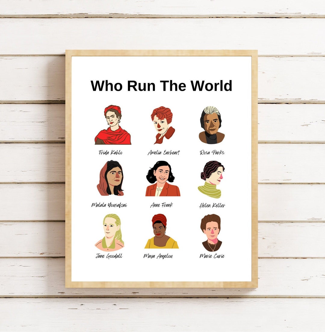 Who Run the World Poster, Inspirational Women Print, Women Empowerment ...