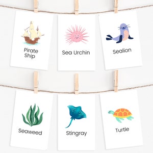 20 Ocean Animals Flashcards, Sea Animals Flashcards, INSTANT DOWNLOAD ...