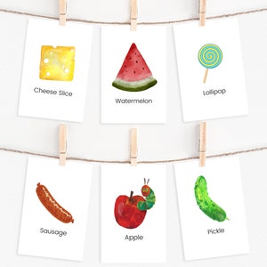 The Very Hungry Caterpillar Flashcards, Homeschool Montessori ...