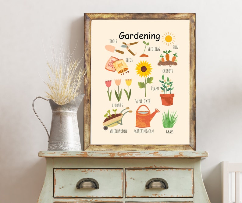 Gardening Kids Poster, Nursery Garden Printable Wall Art, Nature ...
