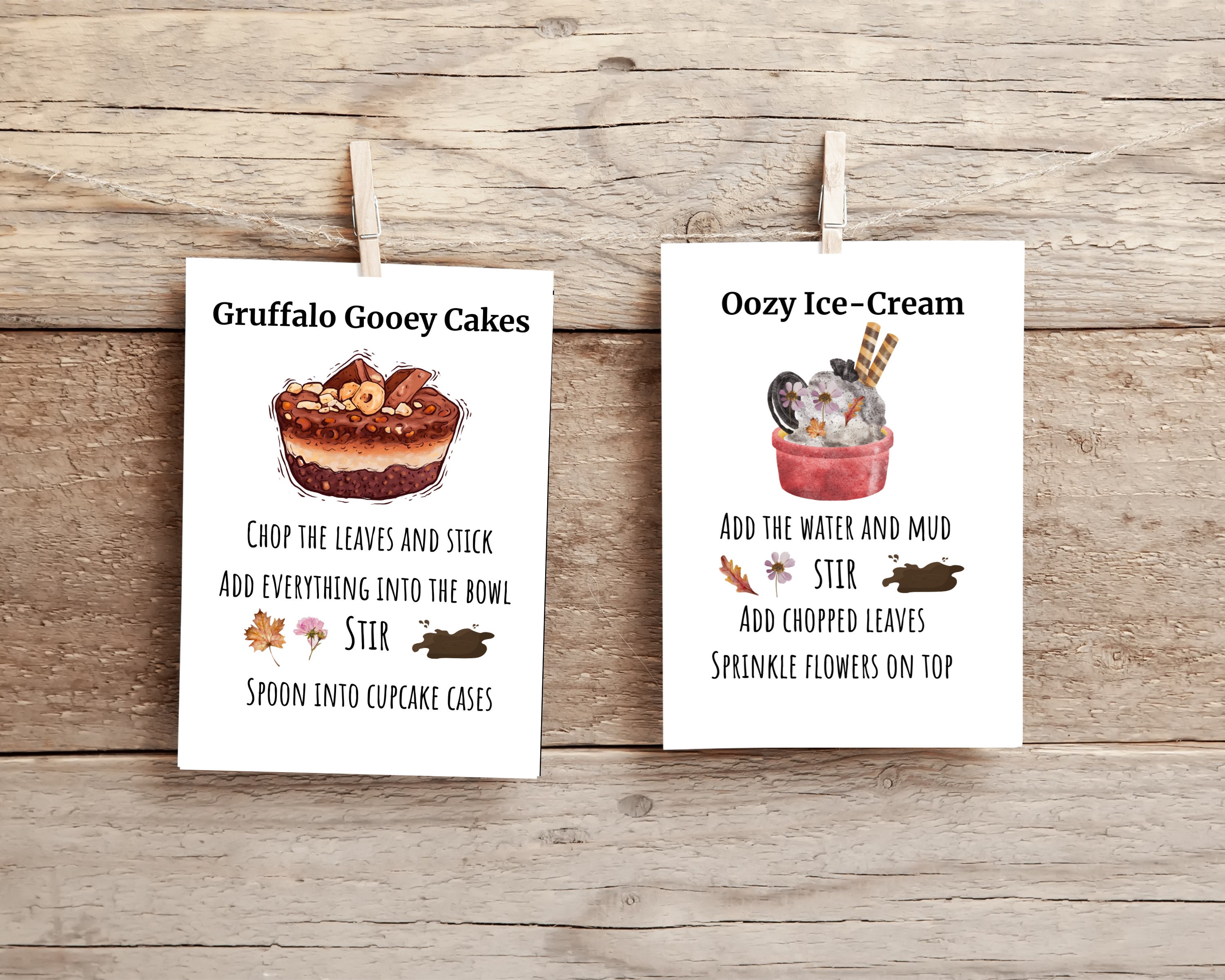 Printable Mud Kitchen Recipe Cards Ingredient Cards - Etsy Ireland