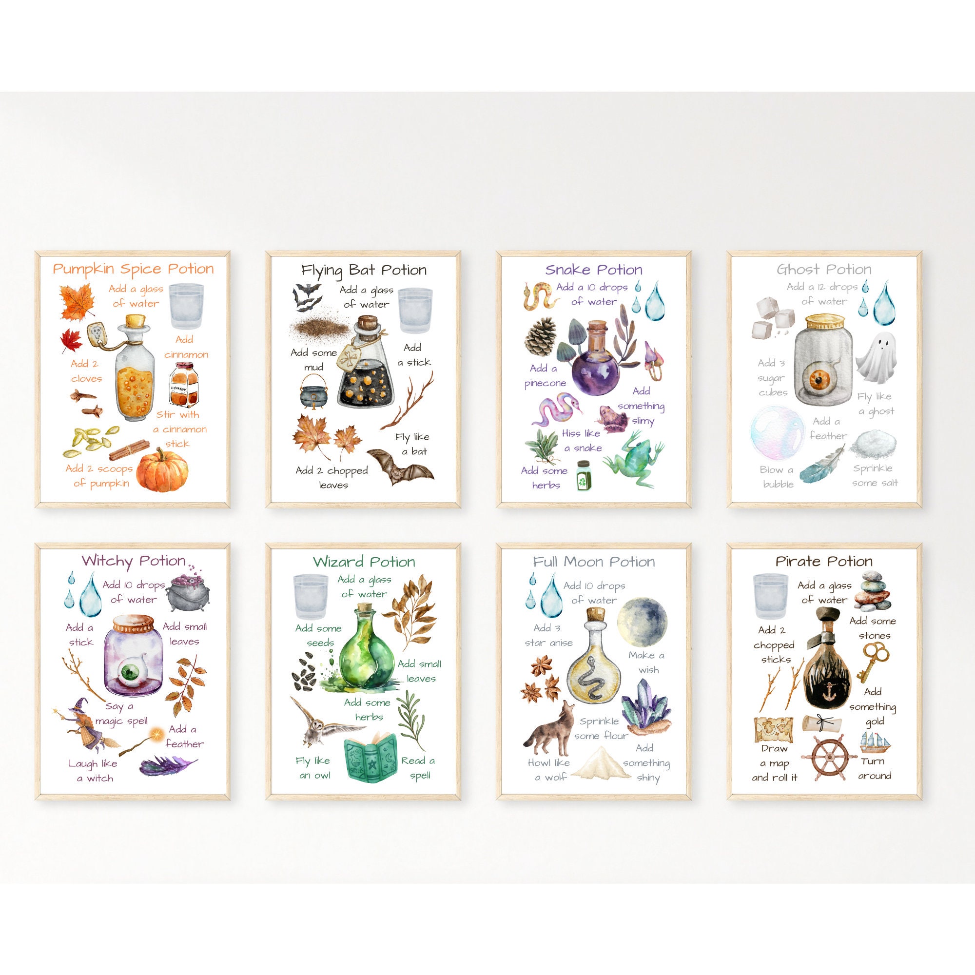 Halloween Mud Kitchen Recipe Cards, Printable Halloween Potions ...
