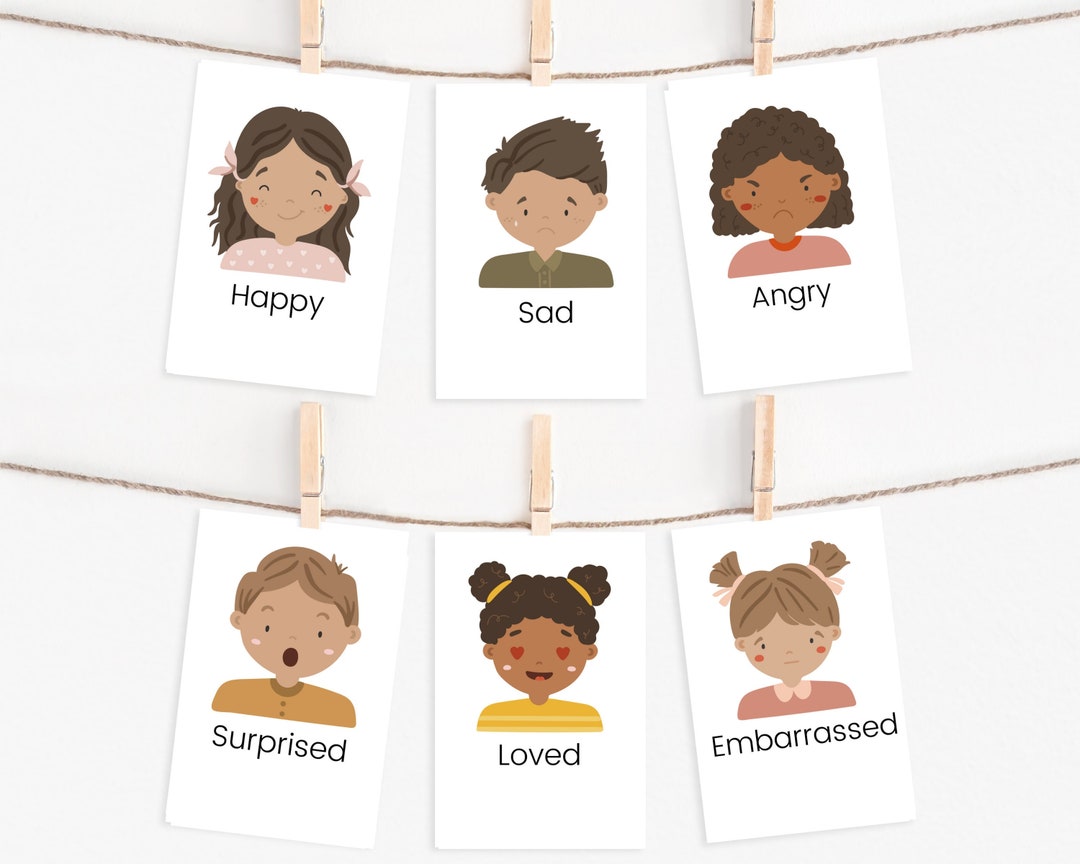 16 Feelings Flashcards, Homeschool Montessori Flashcards, Toddler ...