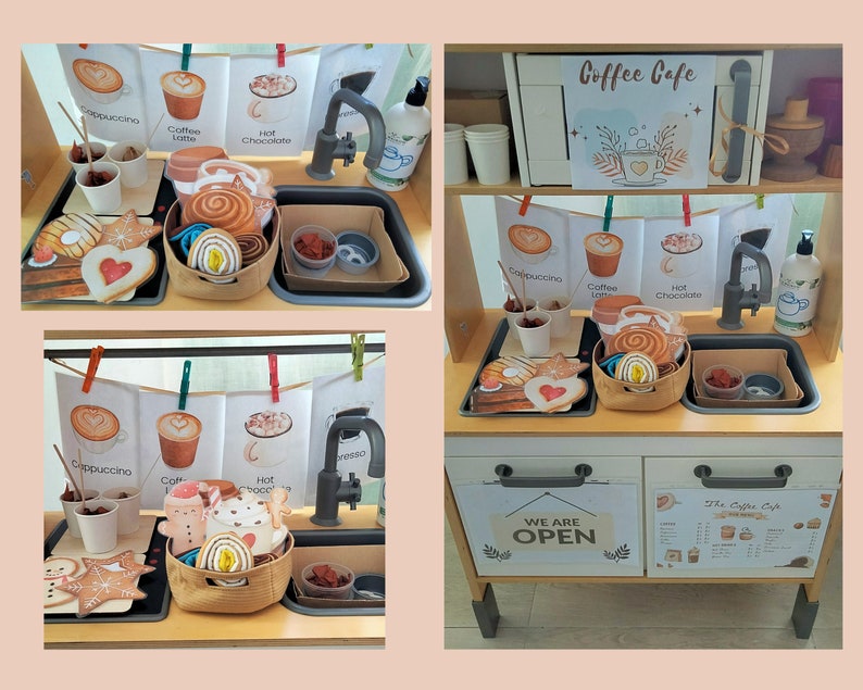 Coffee Shop Dramatic Play, Hot Chocolate Bar, Pretend Play, Kids Cafe ...