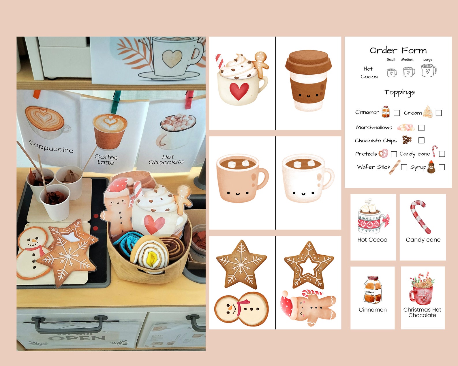 Coffee Shop Dramatic Play, Hot Chocolate Bar, Pretend Play, Kids Cafe ...