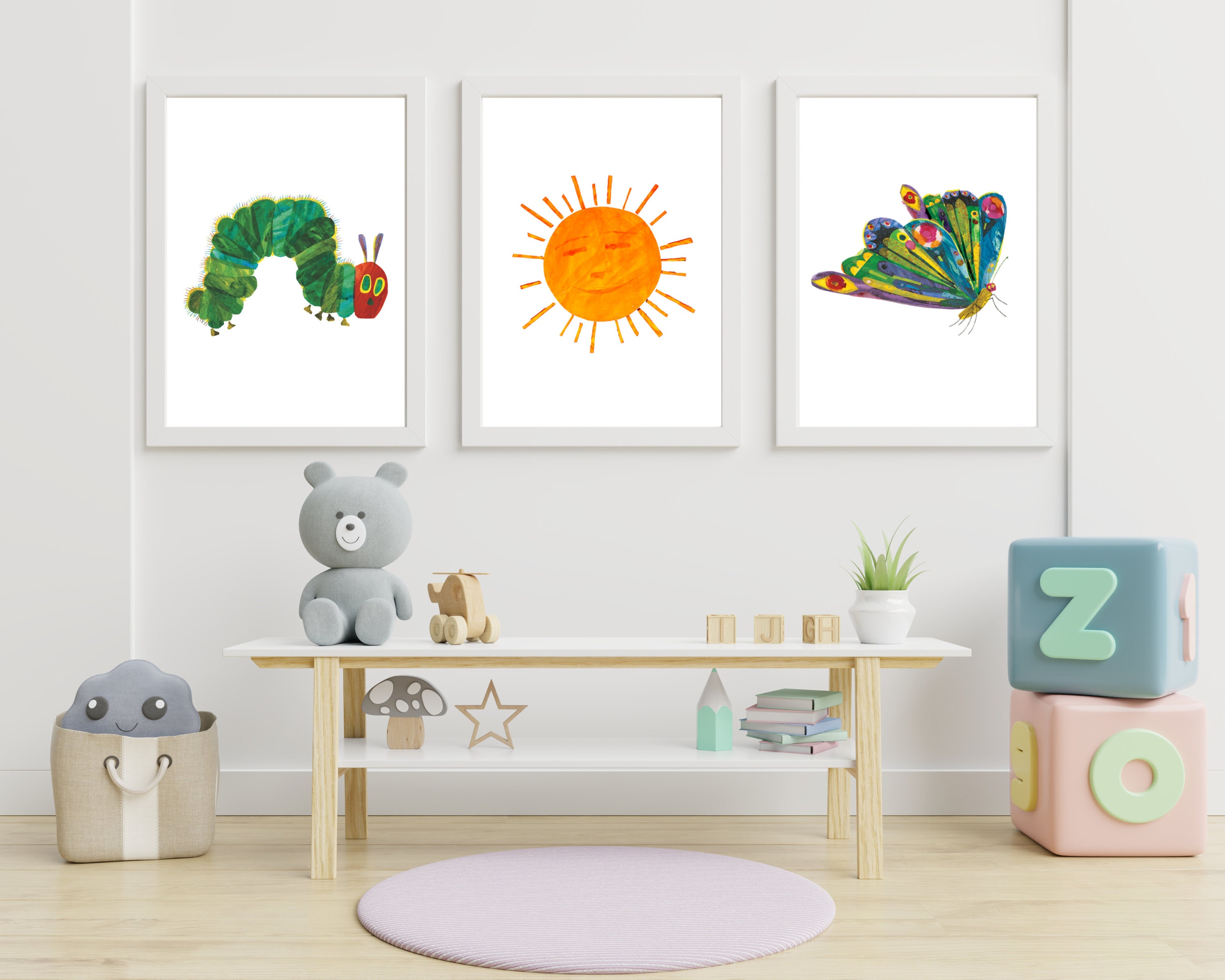 The Very Hungry Caterpillar Printable Wall Art, 28 Flashcards ...