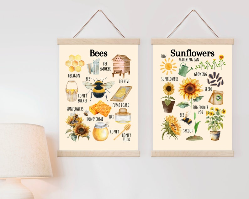 Bee Educational Poster, Nature Learning Poster, Montessori, Homeschool ...