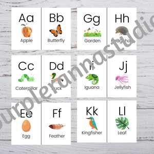 Alphabet Flashcards Printable, Nature ABC Cards, Nursery Wall Art ...