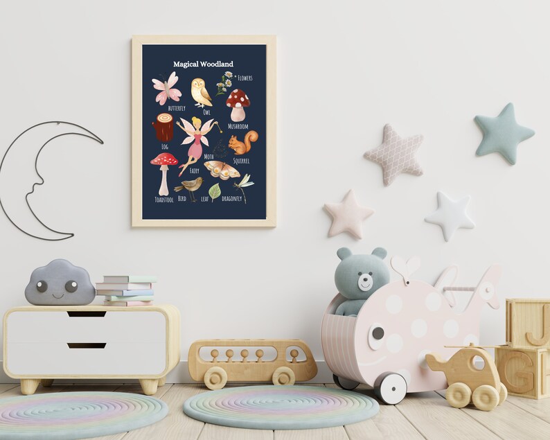 Woodland Fairy Nursery Print, Printable Wall Art, Nature Print, Magical ...