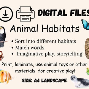 Animal Habitat Sorting Activity, Habitat Match, Animal Pretend Play ...