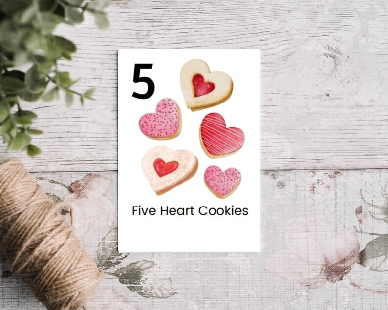Valentines Day Number Flashcards 1-10 Printable, Preschool Number Cards ...