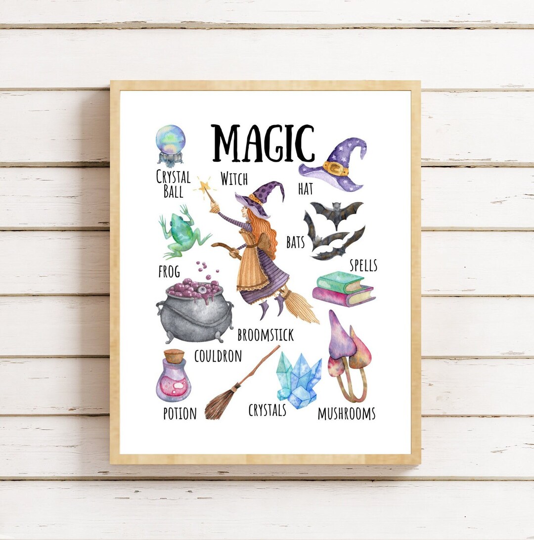 Halloween Kids Printable Wall Art, Magic Spells, Witchy Potions, Witch ...