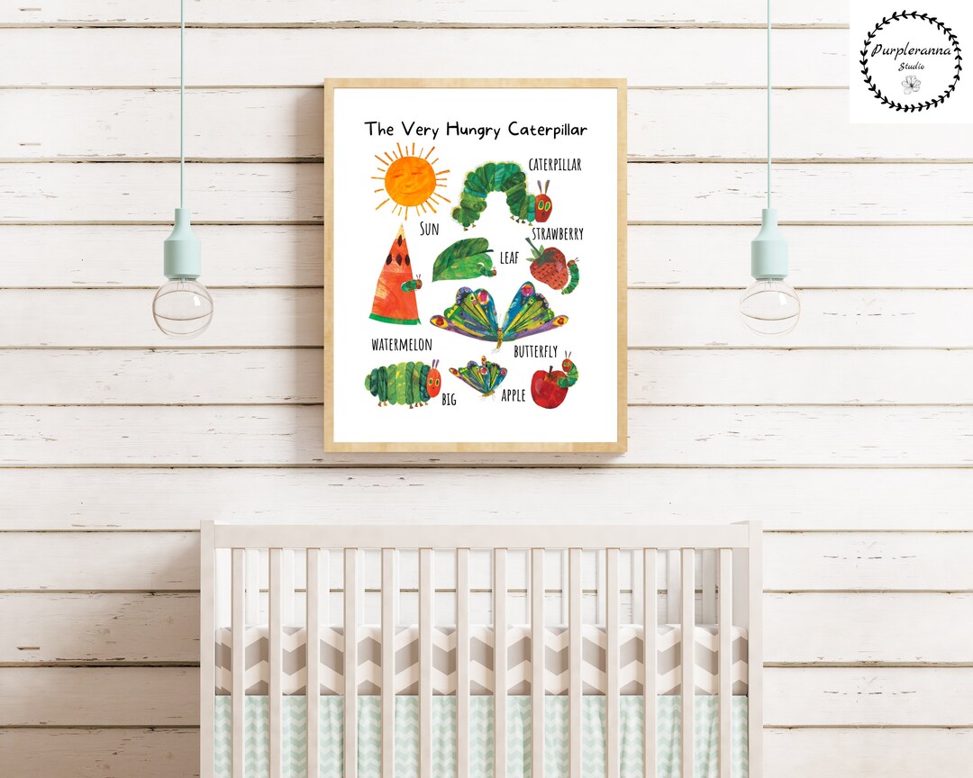 The Very Hungry Caterpillar Poster, Printable Wall Art, Educational ...