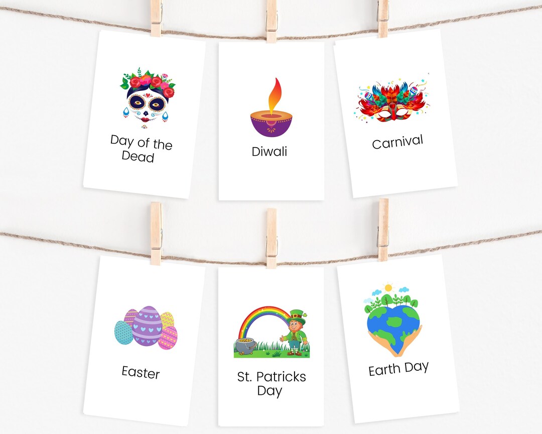 24 Around the World Flashcards, Celebrations, Festivals, INSTANT ...