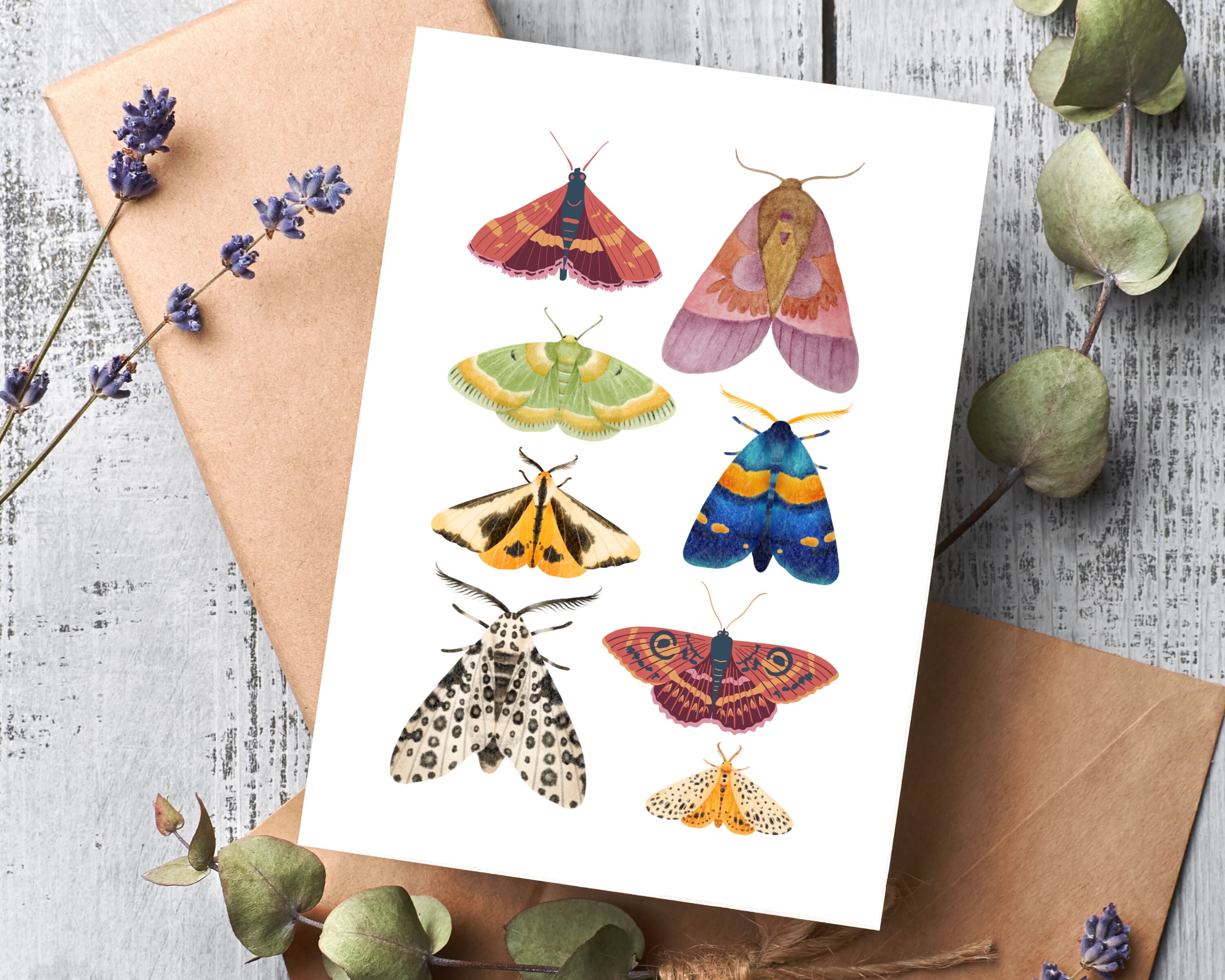 Moth Printable Art, Boho Moth Print, Magical Moth Art, Moth Home Decor ...