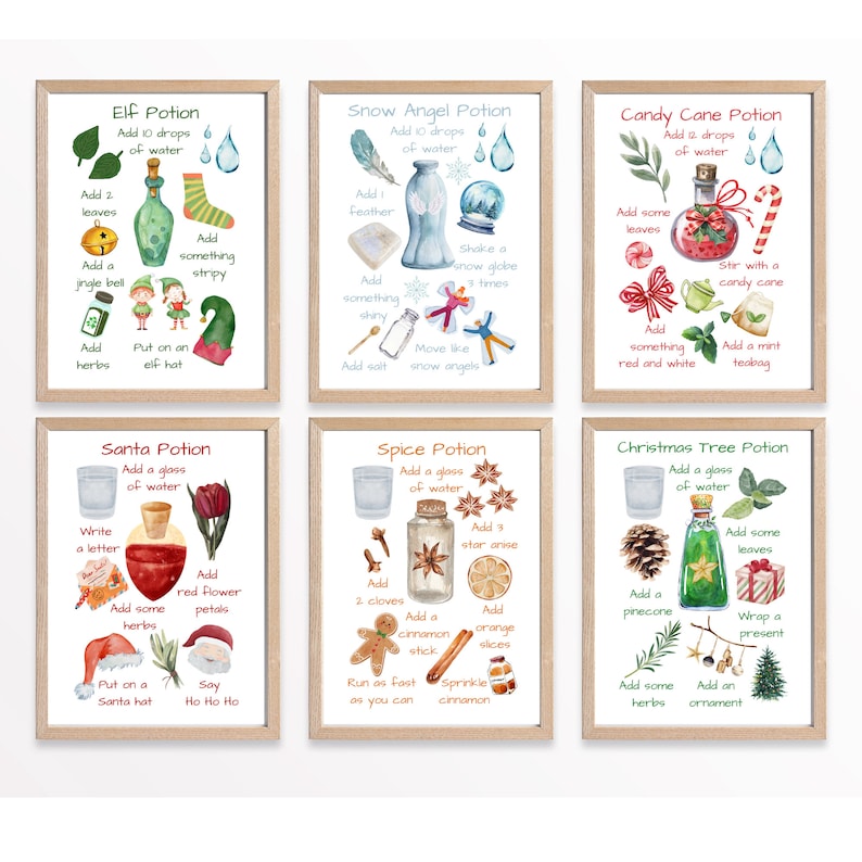Christmas Mud Kitchen Recipe Cards, Printable Christmas Potions ...