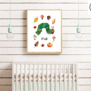 The Very Hungry Caterpillar Fall Poster, Autumn Hungry Caterpillar ...