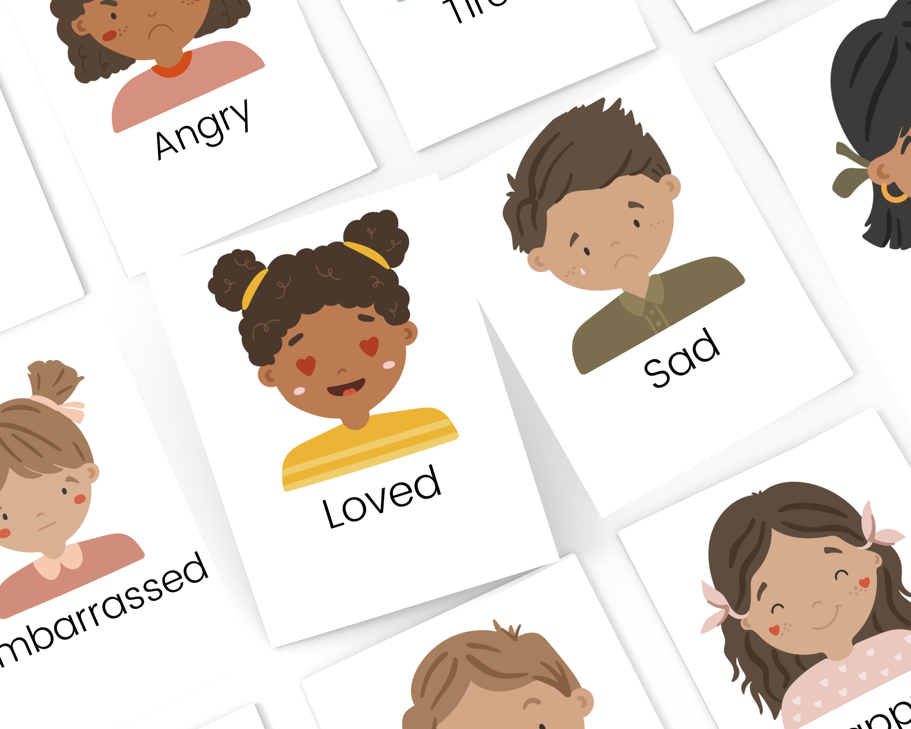 16 Feelings Flashcards, Homeschool Montessori Flashcards, Toddler ...