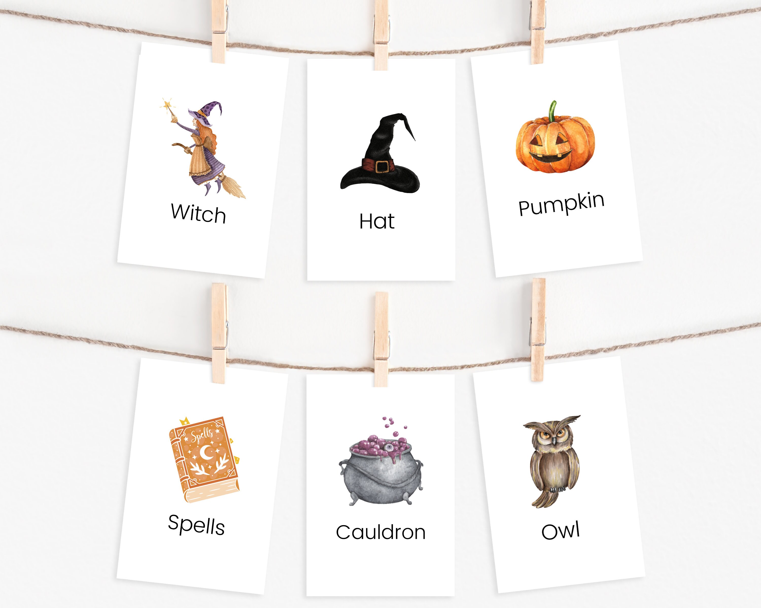 18 Autumn Flashcards, Fall Flashcards Bundle, 20 Halloween Flashcards ...